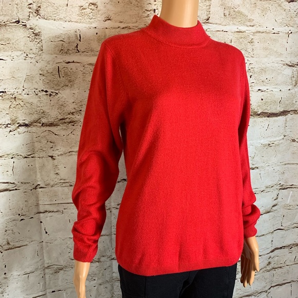 Casual Corner | Sweaters | Vintage Red High Neck Sweater Large | Poshmark